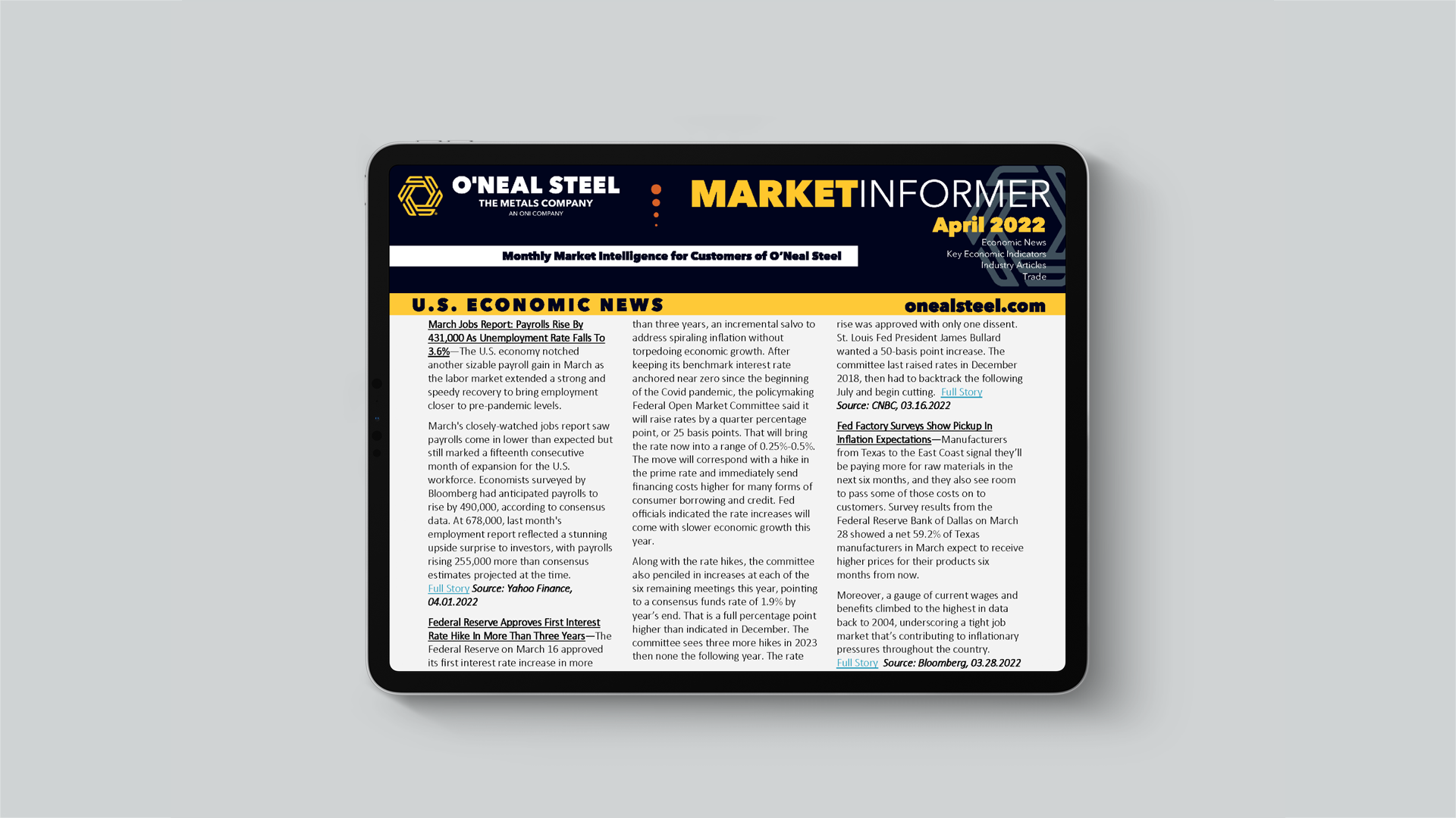 Metal Service Center - Industrial Metal Supplier - O'Neal Steel