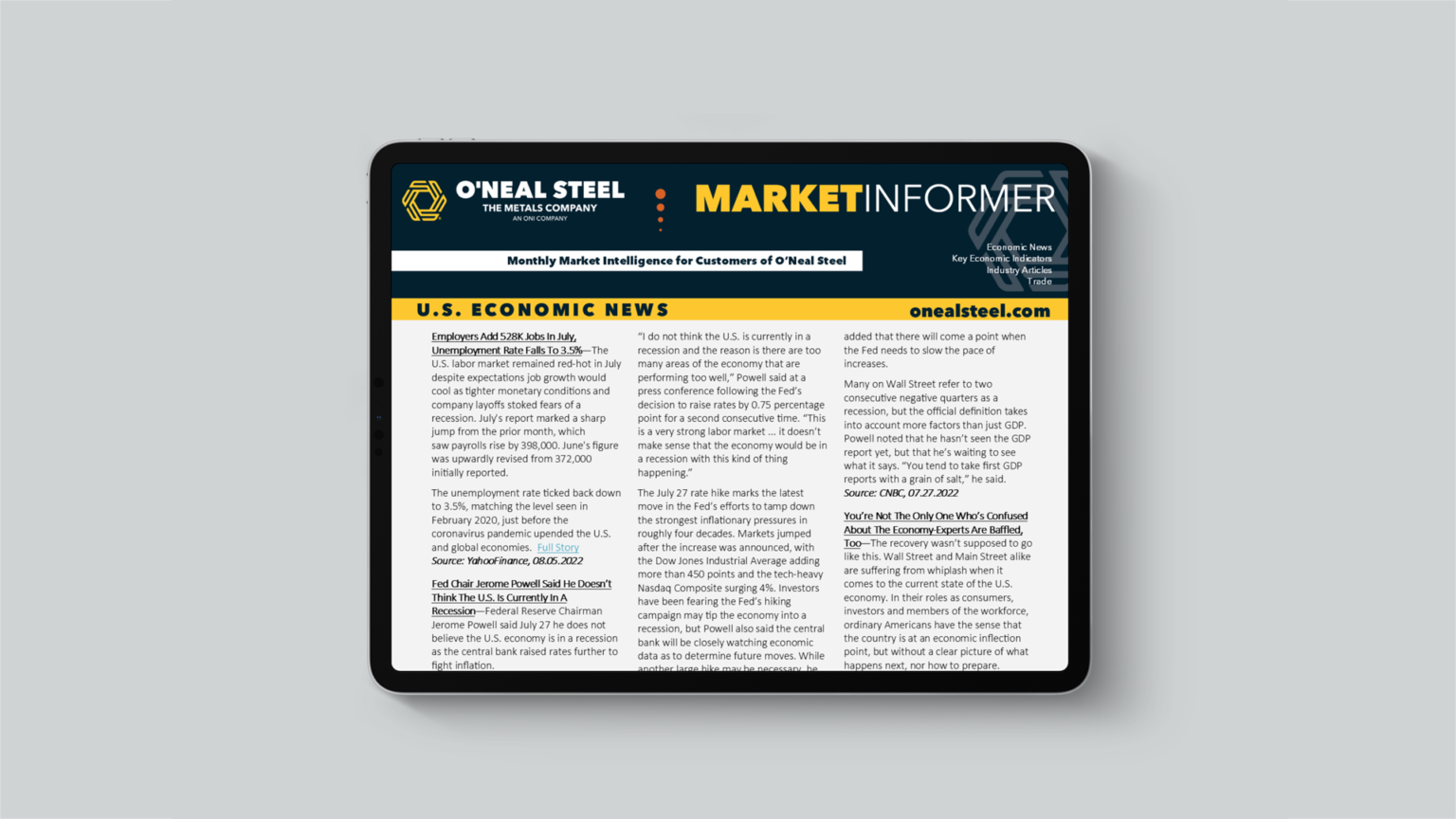 June 2026 Market Informer | O'Neal Steel